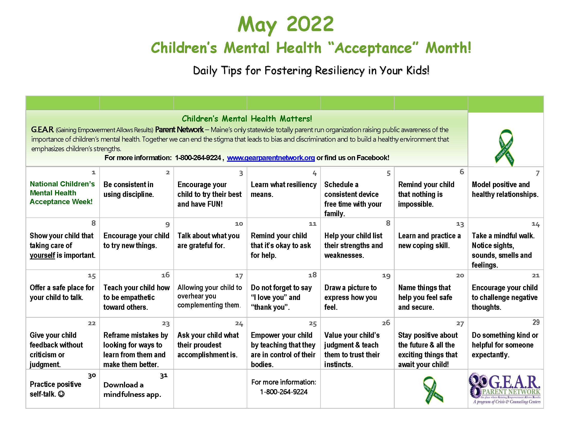 May is Children's Mental Health Acceptance Month - Gear Parent Network