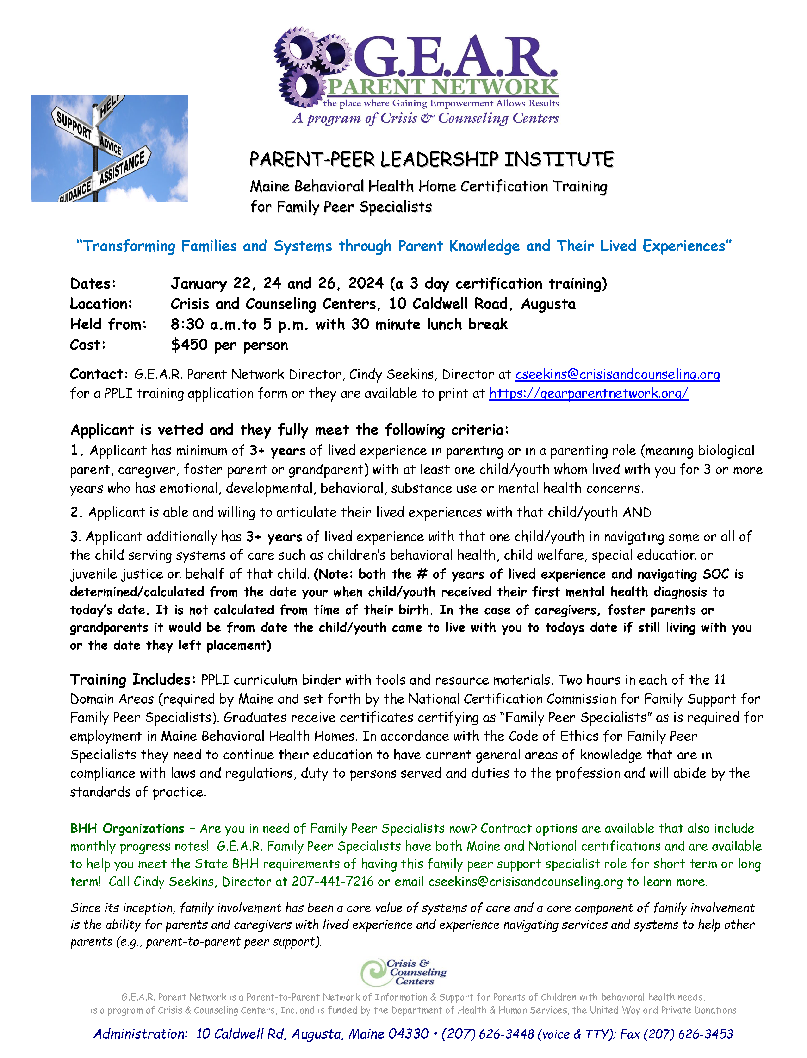 Parent Peer Leadership Institute - Gear Parent Network